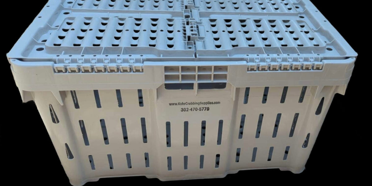 Plastic Crab Crate "Lug" with lid — Kohr Crabbing Supplies